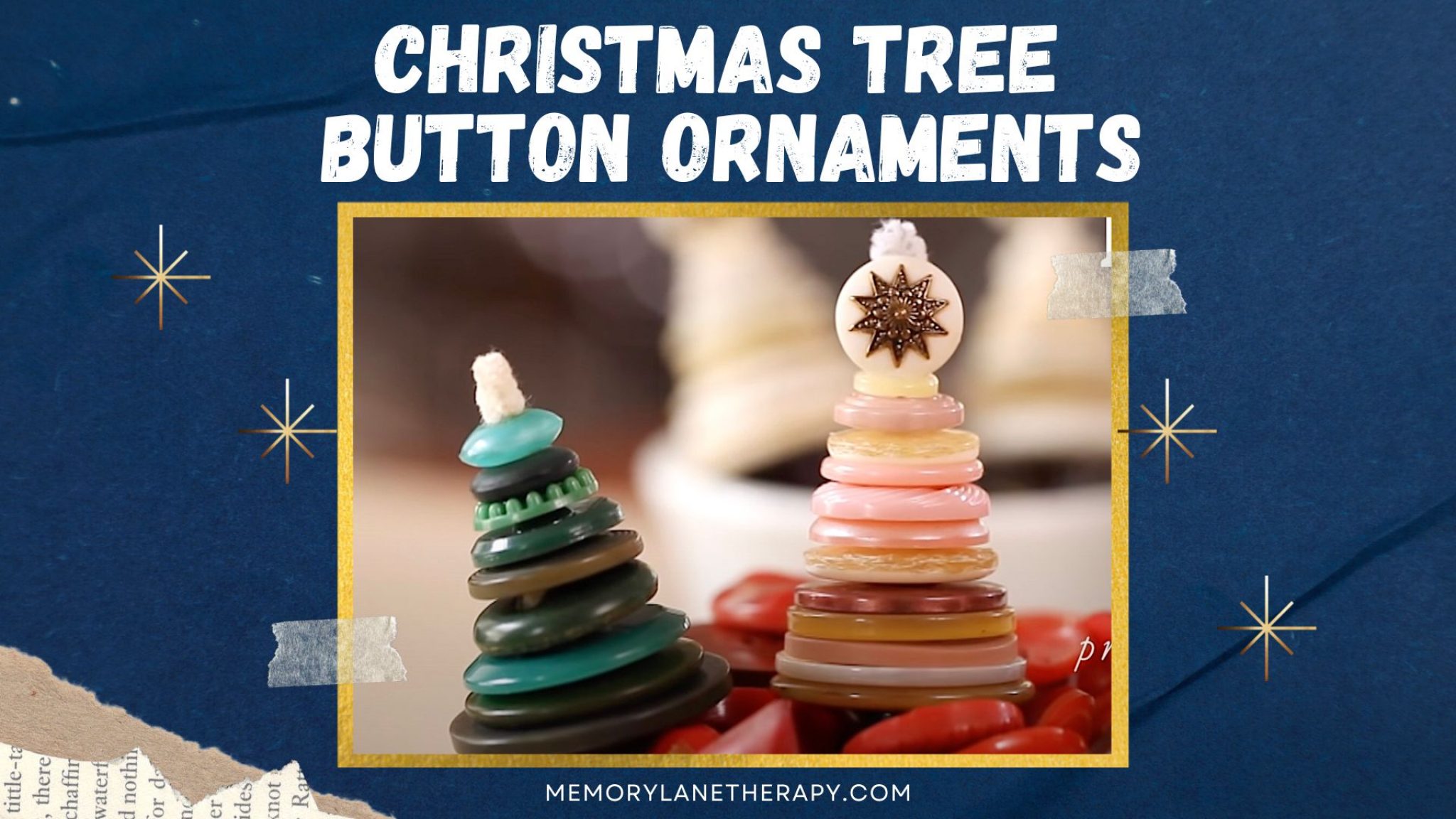 Button Christmas Tree Ornaments Craft Activity for Seniors