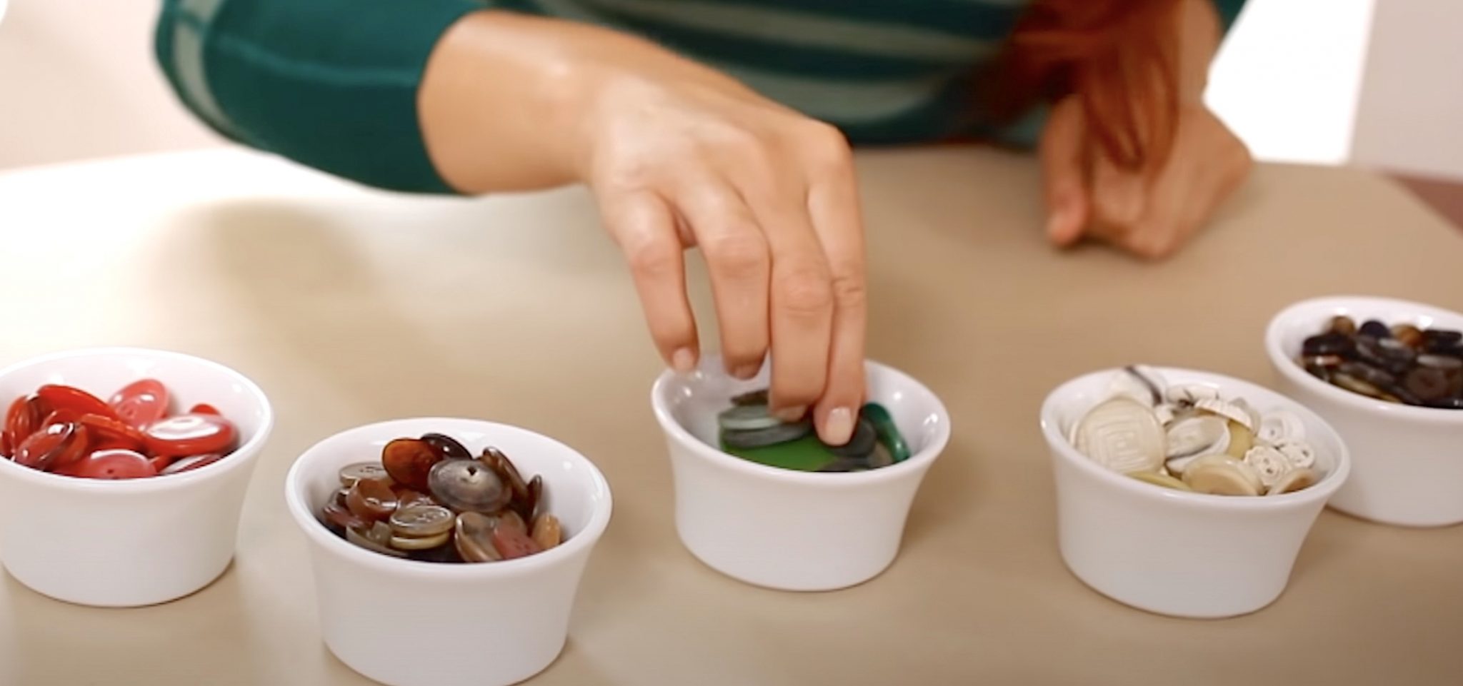 Button Christmas Tree Ornaments Craft Activity for Seniors
