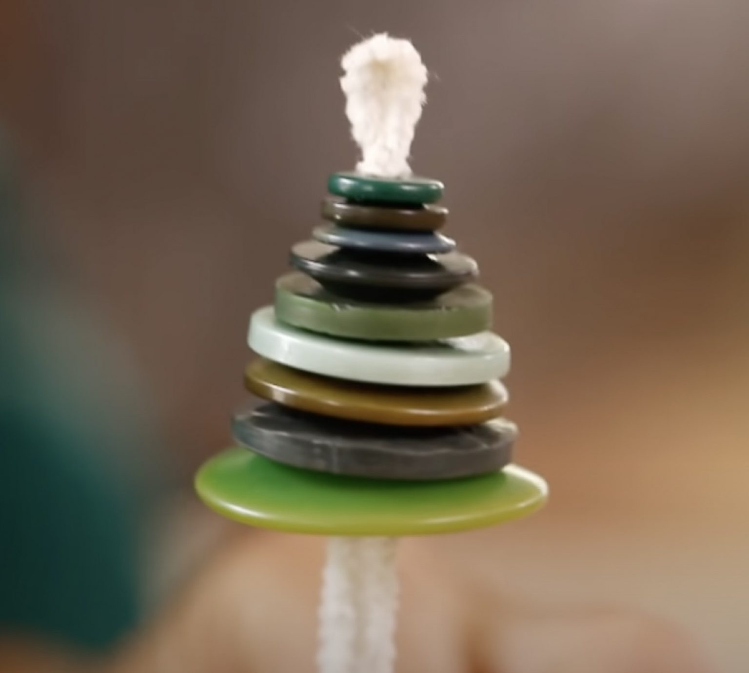 Button Christmas Tree Ornaments Craft Activity for Seniors
