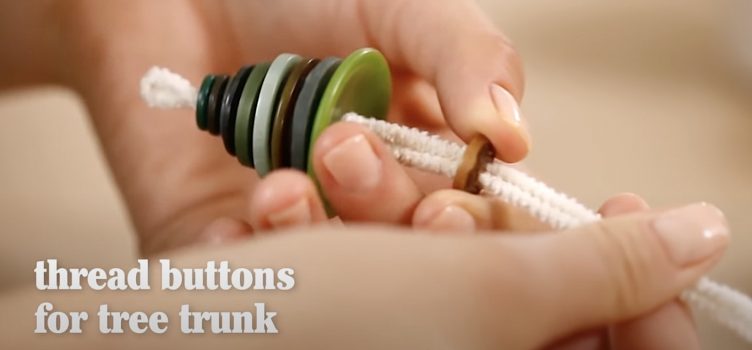Button Christmas Tree Ornaments Craft Activity for Seniors