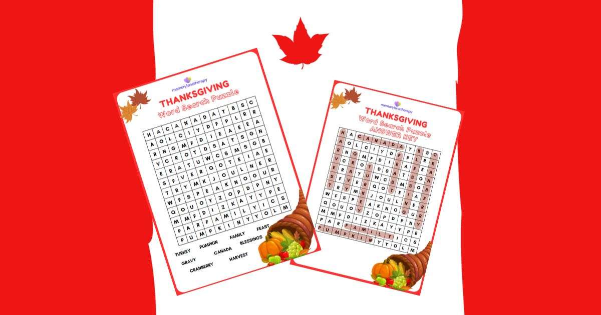 Thanksgiving Word Search for Seniors (Canada edition)