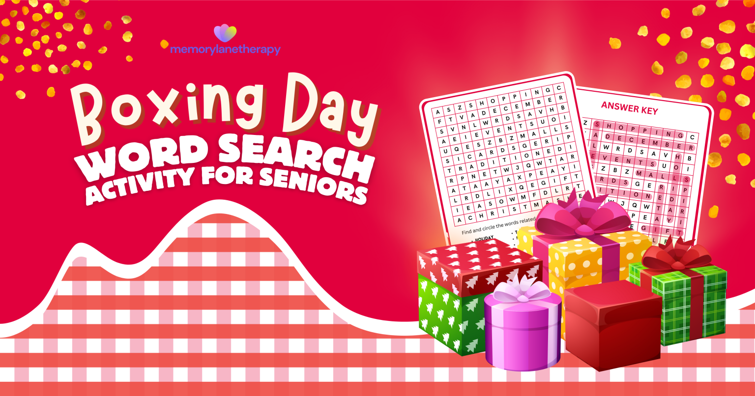 Boxing Day Word Search Activity for Seniors