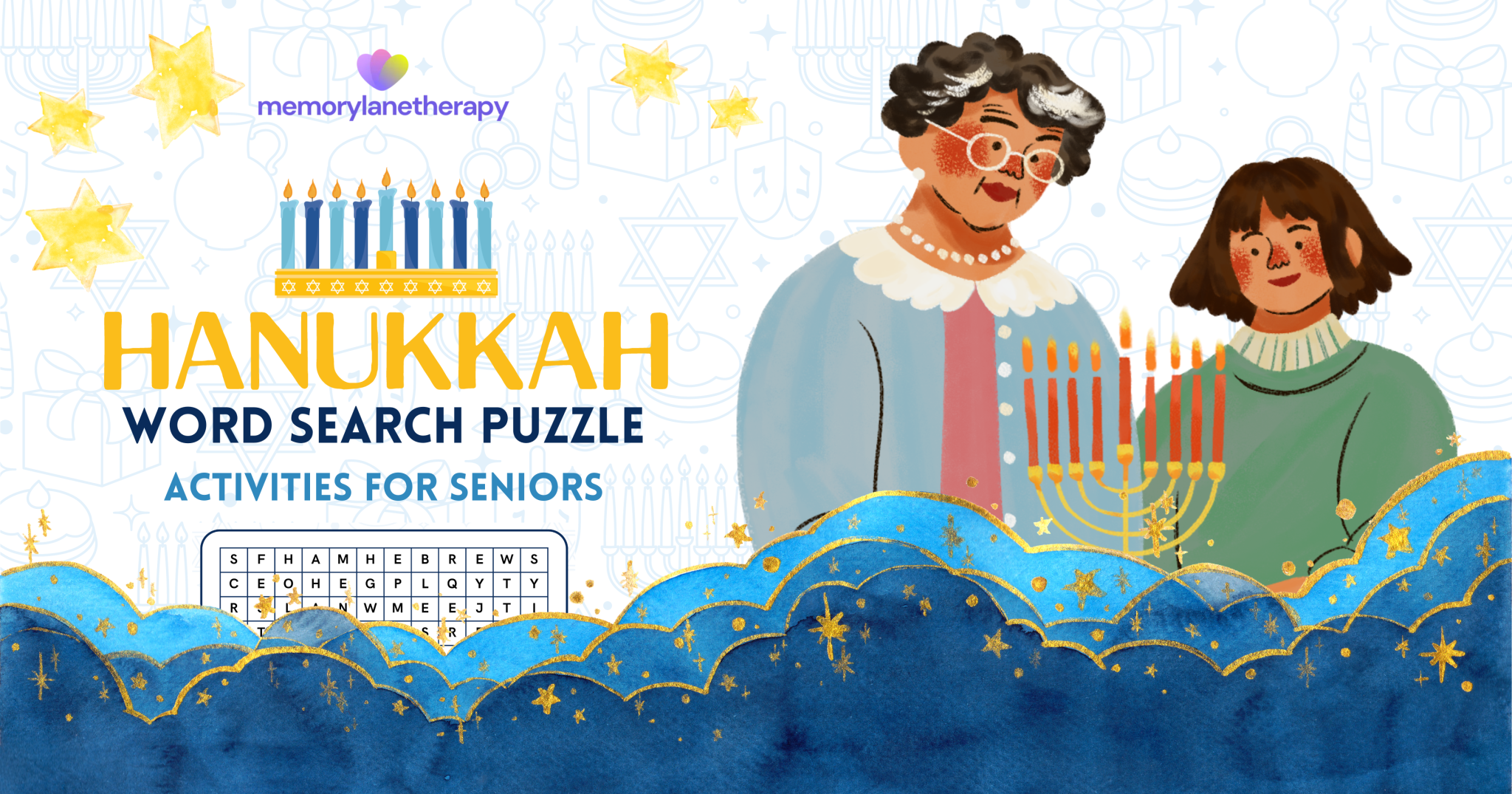 Hanukkah Word Search Activity for Seniors