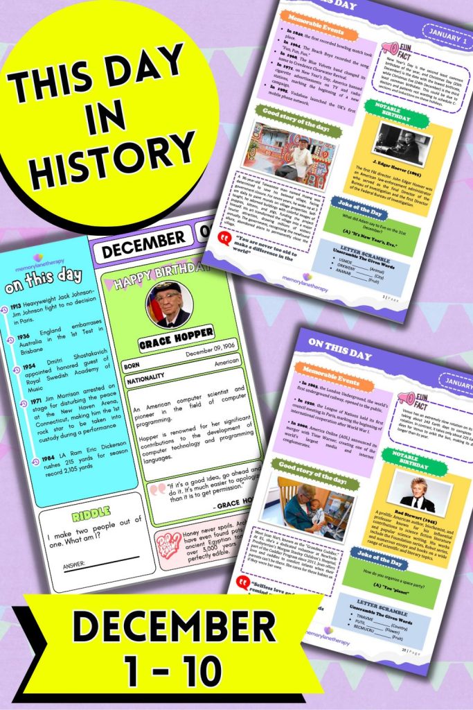 December Aged Care Calendar Activities | Memory Lane Therapy