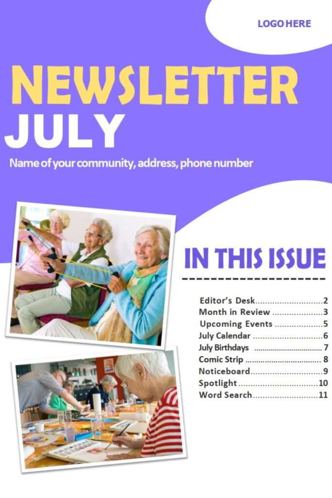 July Activities For Seniors Memory Lane Therapy