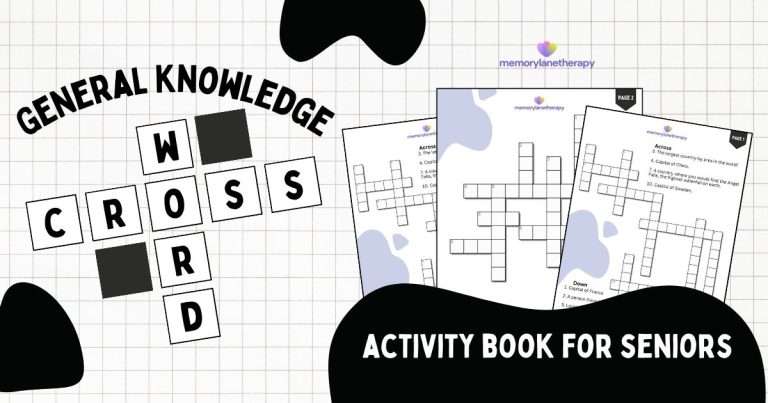 General Knowledge Crossword Puzzle Activity (Level 6) - Memory Lane Therapy