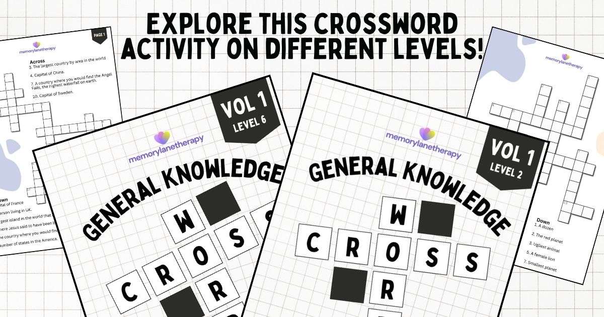 General Knowledge Crossword Puzzle Activity Book (Level 2) - Memory ...