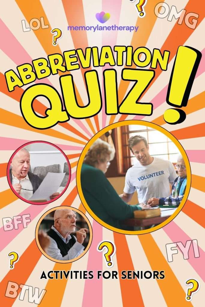 Free Activities for Seniors | Memory Lane Therapy