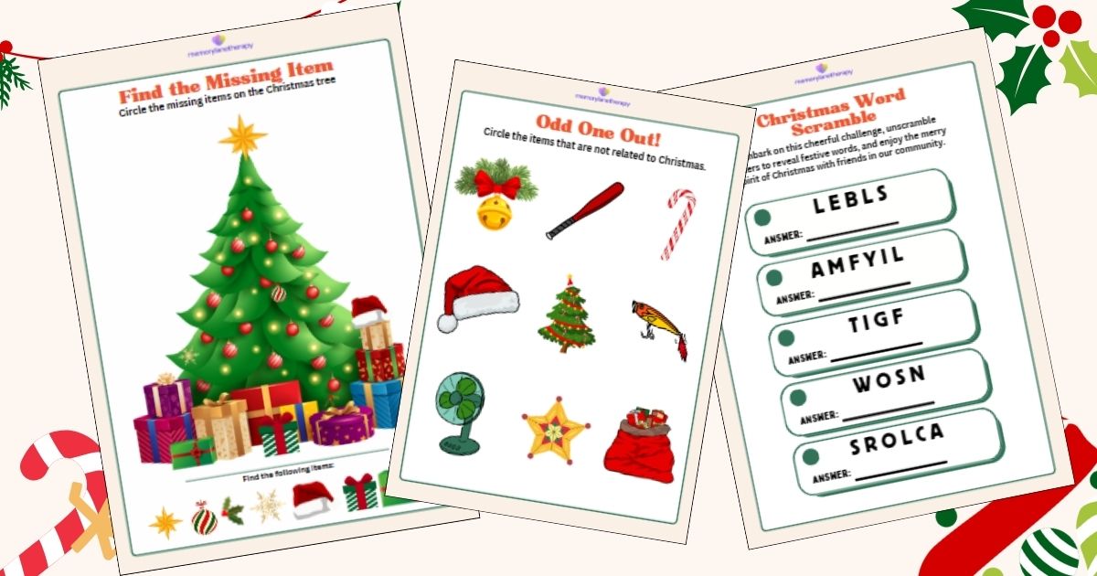 Christmas Activity Book for Seniors - Volume 2 - Memory Lane Therapy