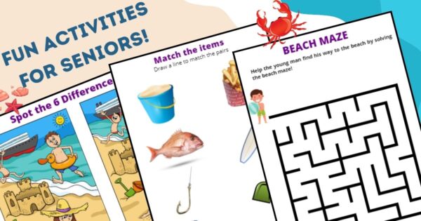 A Day at the Beach Activity Book for Seniors - Memory Lane Therapy