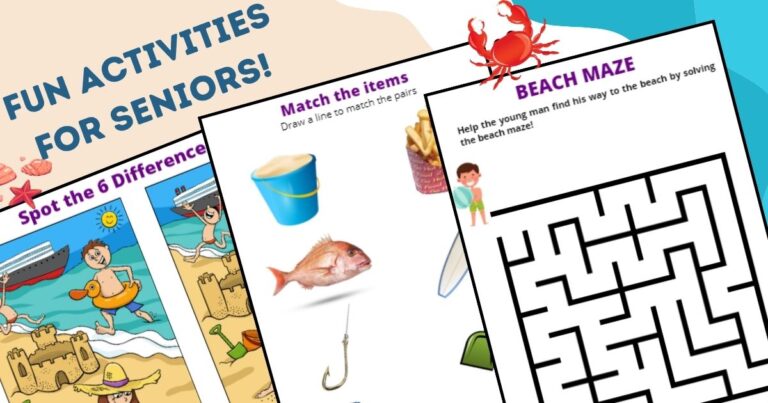 A Day at the Beach Activity Book for Seniors - Memory Lane Therapy