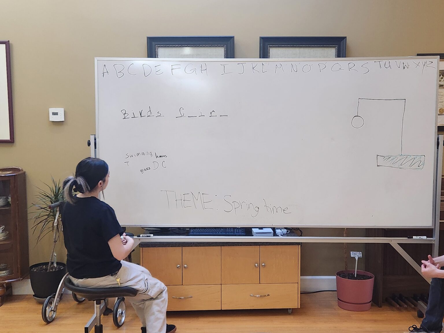Whiteboard Hangman Game for Seniors