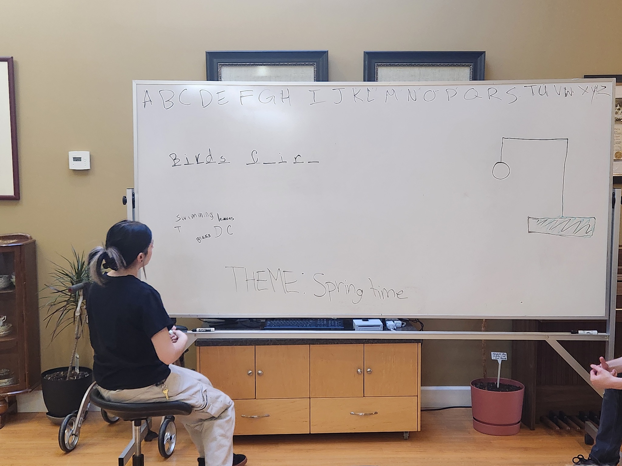 Whiteboard Hangman Game for Seniors