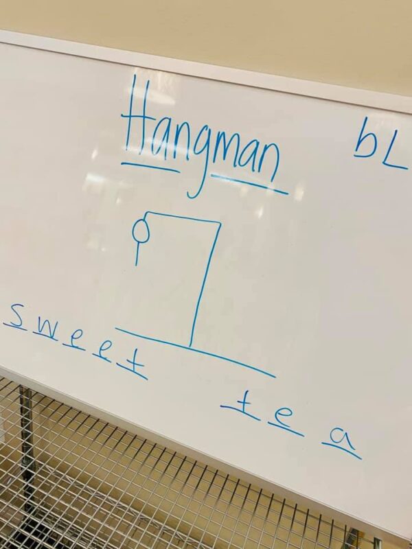 Whiteboard Hangman Game for Seniors