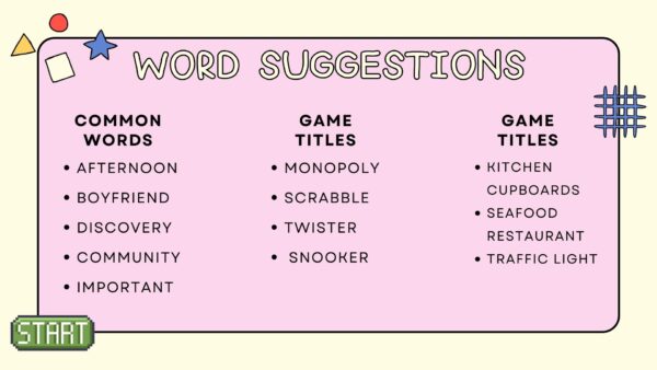 Whiteboard Hangman Game for Seniors