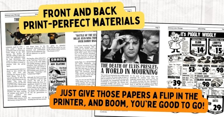 Reminiscing Newspaper 1970s USA Edition Volume 1