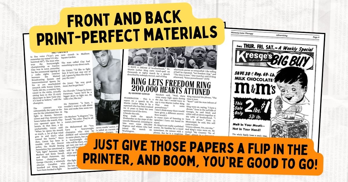 Reminiscing Newspaper 1960s USA Edition Volume 1