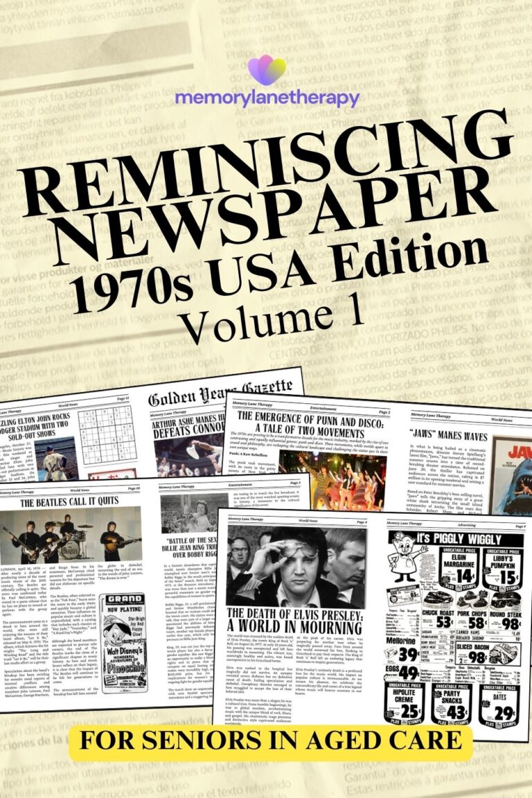 Reminiscing Newspapers - Memory Lane Therapy
