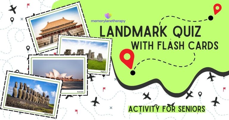 Landmark Quiz with Flash Cards for Seniors - Memory Lane Therapy