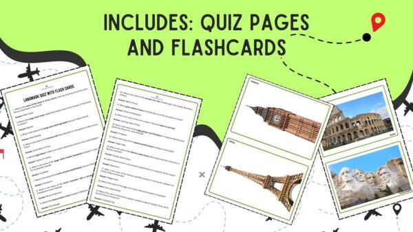 Landmark Quiz with Flash Cards for Seniors - Memory Lane Therapy
