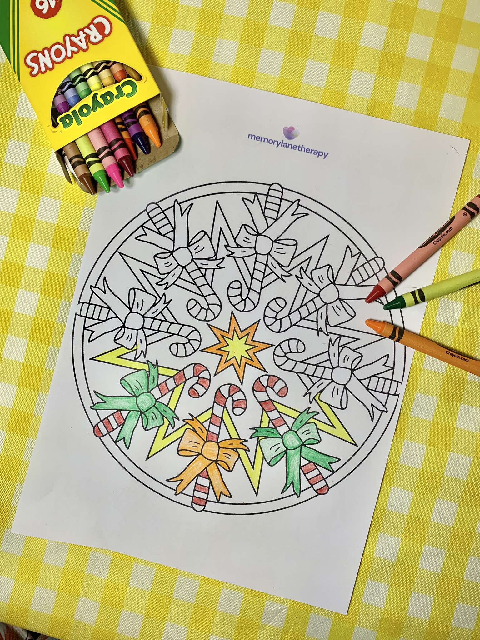 Christmas Mandala Coloring Book - Memory Lane Therapy