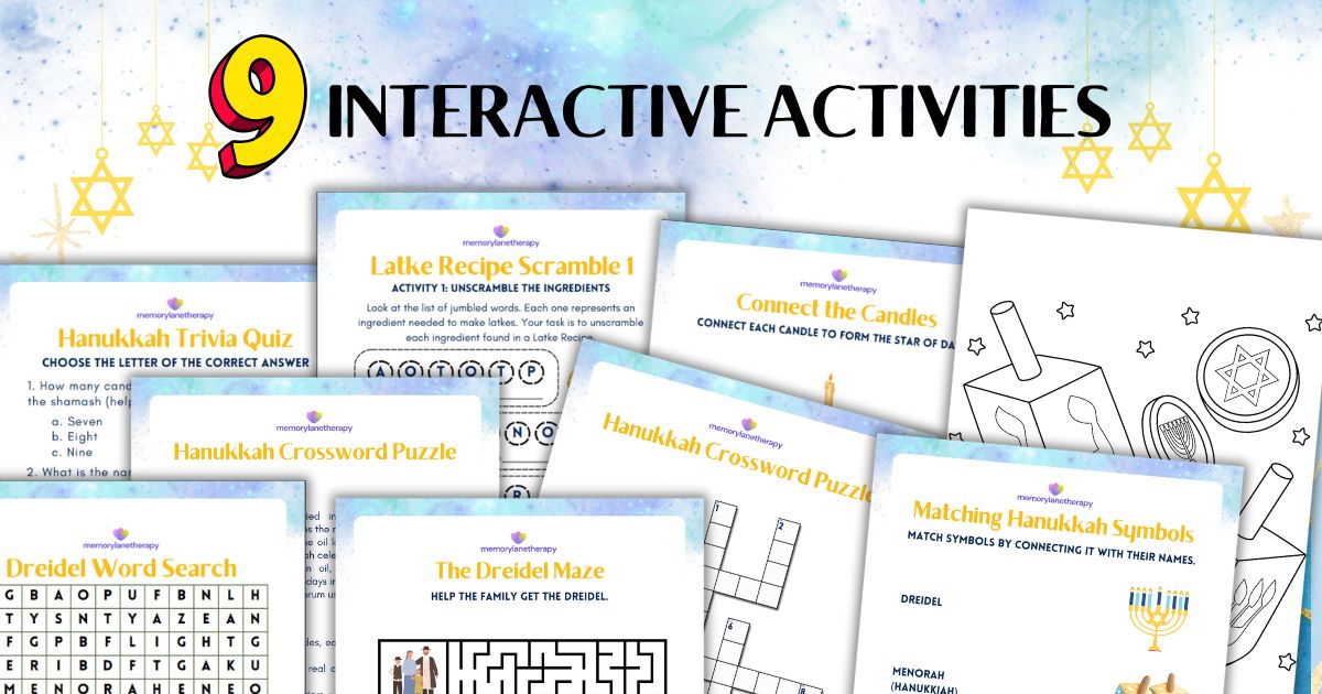 Hanukkah Activity Book for Seniors in Aged Care - Memory Lane Therapy