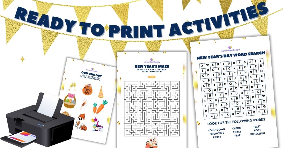 New Year's Celebration Activity Book for Seniors - Memory Lane Therapy