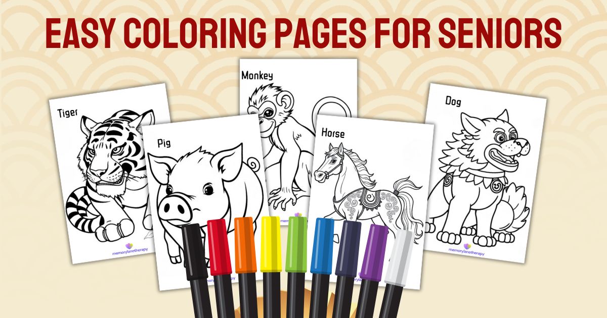 Chinese Zodiac Coloring Book for Seniors in Aged Care