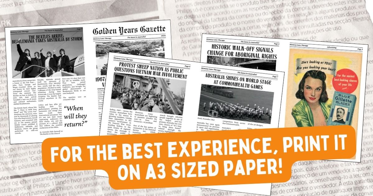 Reminiscing Newspaper 1960s Australia Edition Volume 1