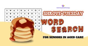 Shrove Tuesday Word Search for Seniors in Aged Care - Memory Lane Therapy