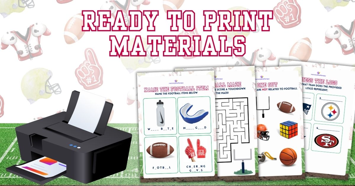 Super Bowl Activity Book for Seniors in Aged Care - Memory Lane Therapy