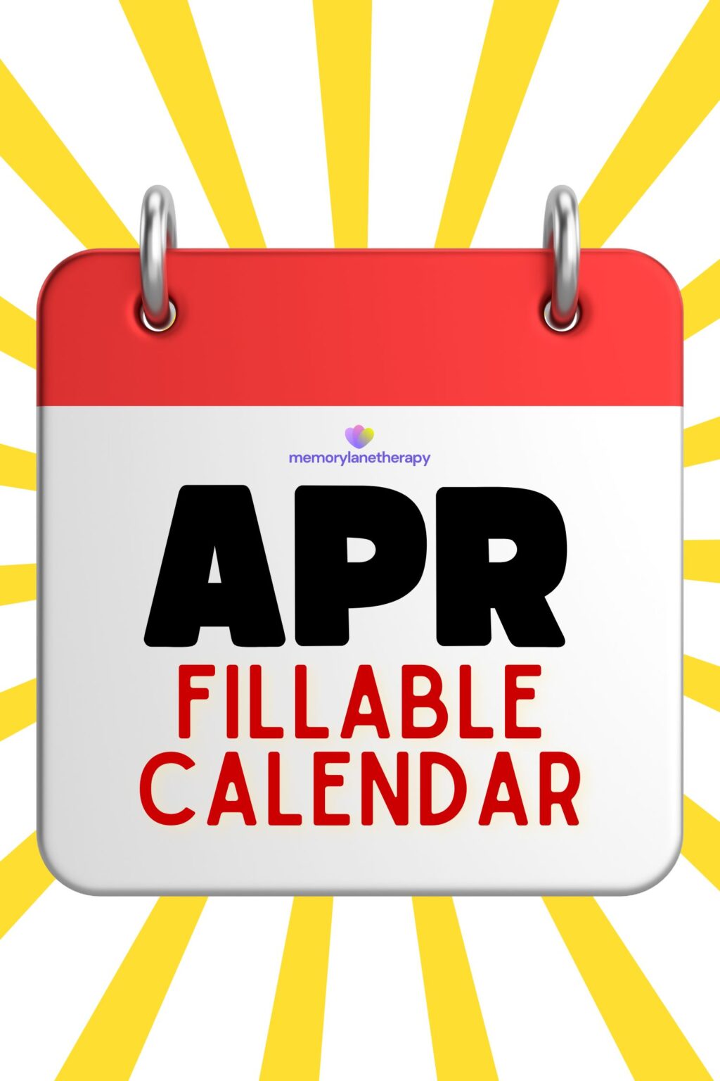 April Activity Calendar for Seniors | Memory Lane Therapy