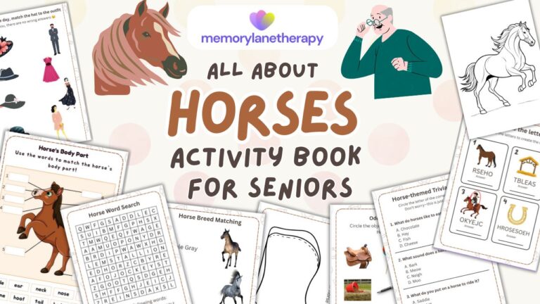 All About Horses Activity Book for Seniors in Aged Care
