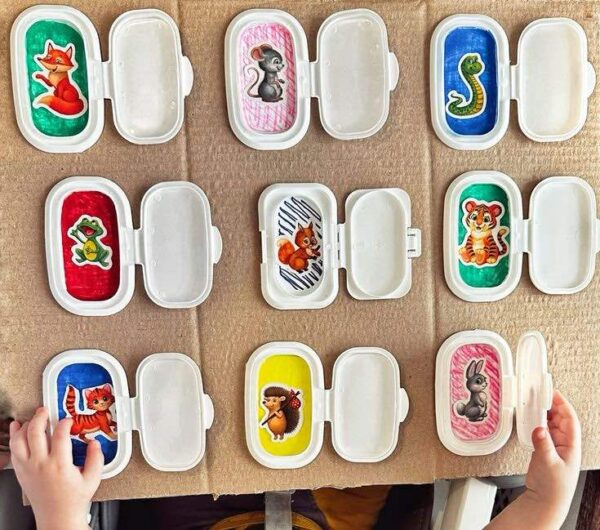 DIY Baby Wipe Lid Matching Game for Aged Care