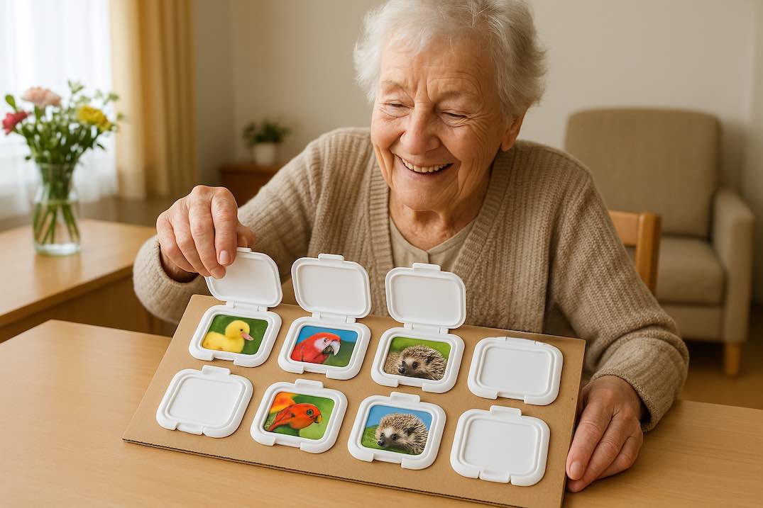 DIY Baby Wipe Lid Matching Game for Aged Care