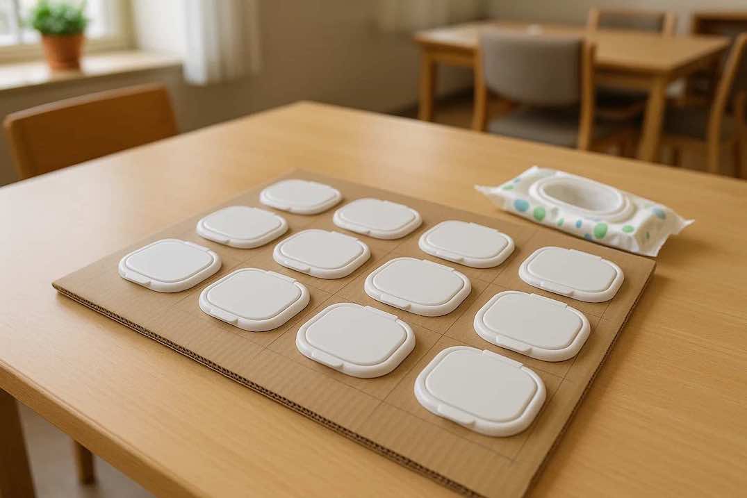DIY Baby Wipe Lid Matching Game for Aged Care